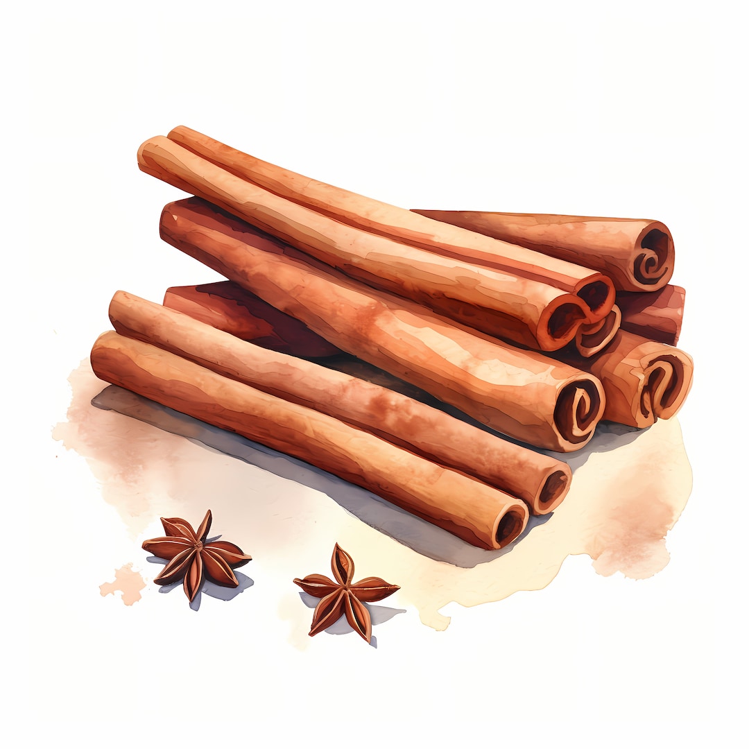 Cinnamon Sticks Clipart, Kitchen Spices Images, 10 Watercolor Clip Art ...