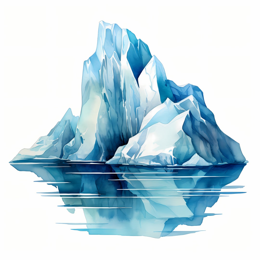 Iceberg Clipart, Ice Mountains Images, 10 Watercolor Clip Art ...