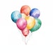 15 Party Balloons Clipart, Coloured Balloon Clipart, Watercolor Clipart ...