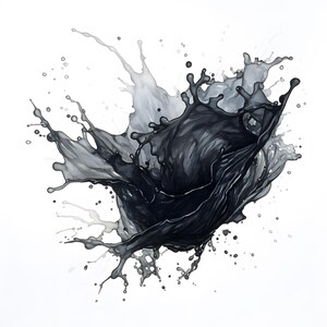 Black Splash Clipart, Black Ink Splashes Images, 10 Watercolor Clip Art ...