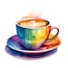 Rainbow Coffee Clipart, Colorful Coffee Images, 10 Watercolor Clip Art ...
