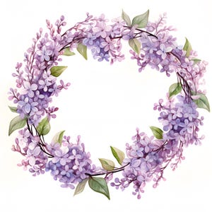 Lilac Wreath Clipart, Wedding Flowers Images, 10 Watercolor Clip Art ...