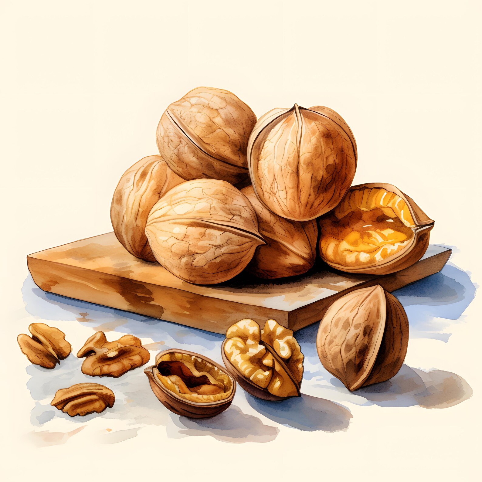 Watercolor Nuts Clipart: Mixed Nuts Illustration (JPG Digital Download ...