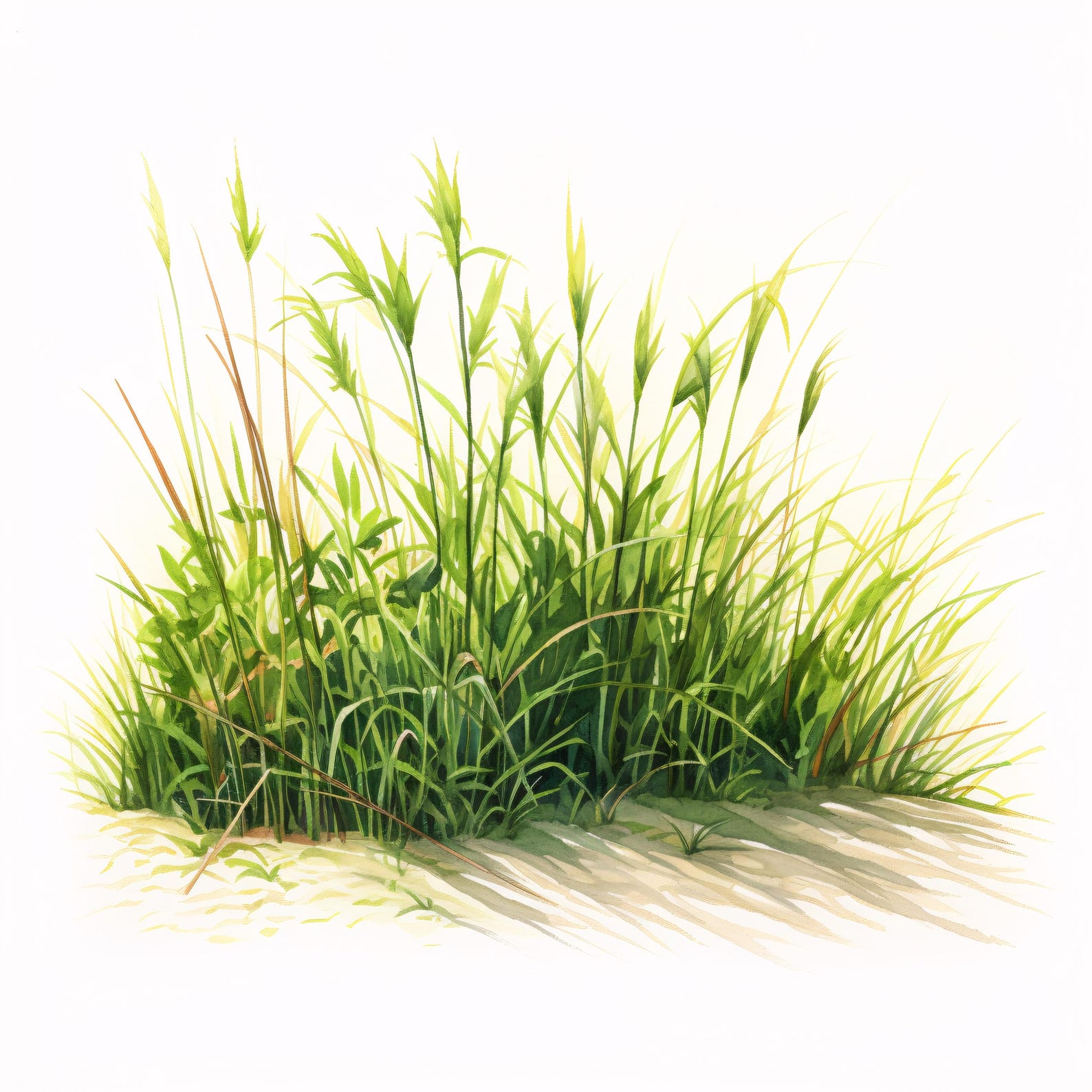 Green Grass Clipart, Lawn and Nature Images, 10 Watercolor Clip Art ...