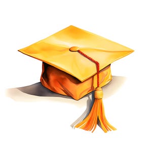 Graduation Cap Clipart, Graduation Images, 10 Watercolor Clip Art ...