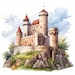 Medieval Castle Clipart, British Castles Images, 10 Watercolor Clip Art ...