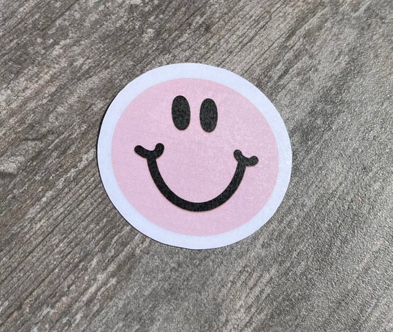 Baby Pink Smiley Face Stickers Stickers Paper & Party Supplies etna.com.pe