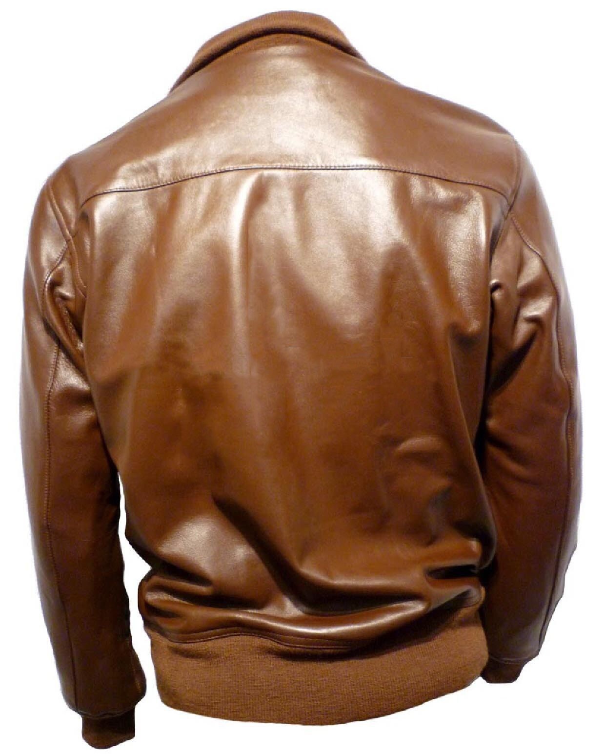 Mens Bomber Leather Jacket Lambskin Vintage Flight A-1 Classic Retro ...