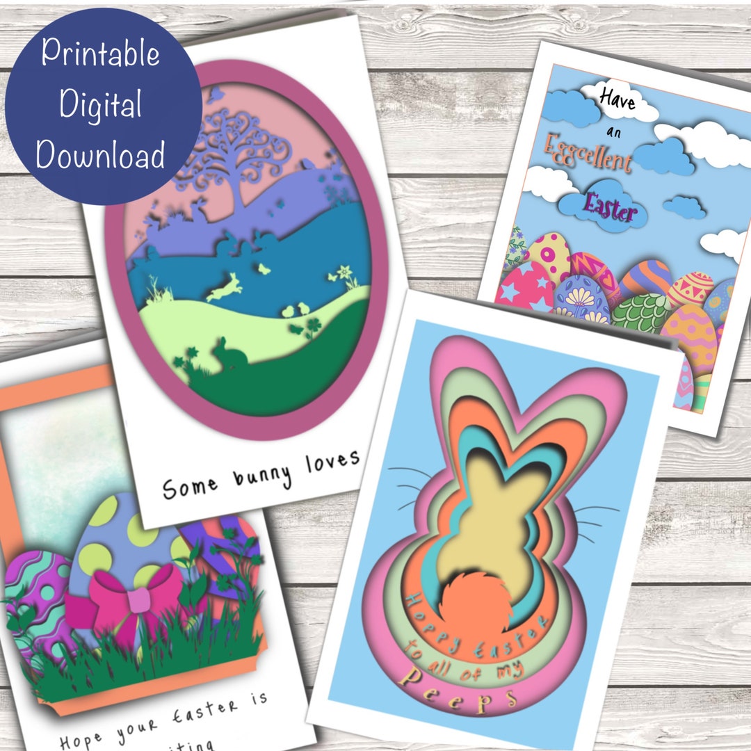 Paper-craft Easter Card Bundle - Etsy