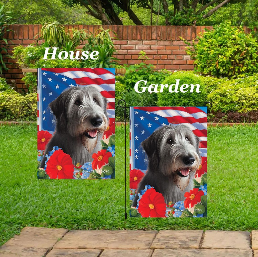 Irish Wolfhound Grey - Best of Breed Patriotic I Outdoor House (28" X ...