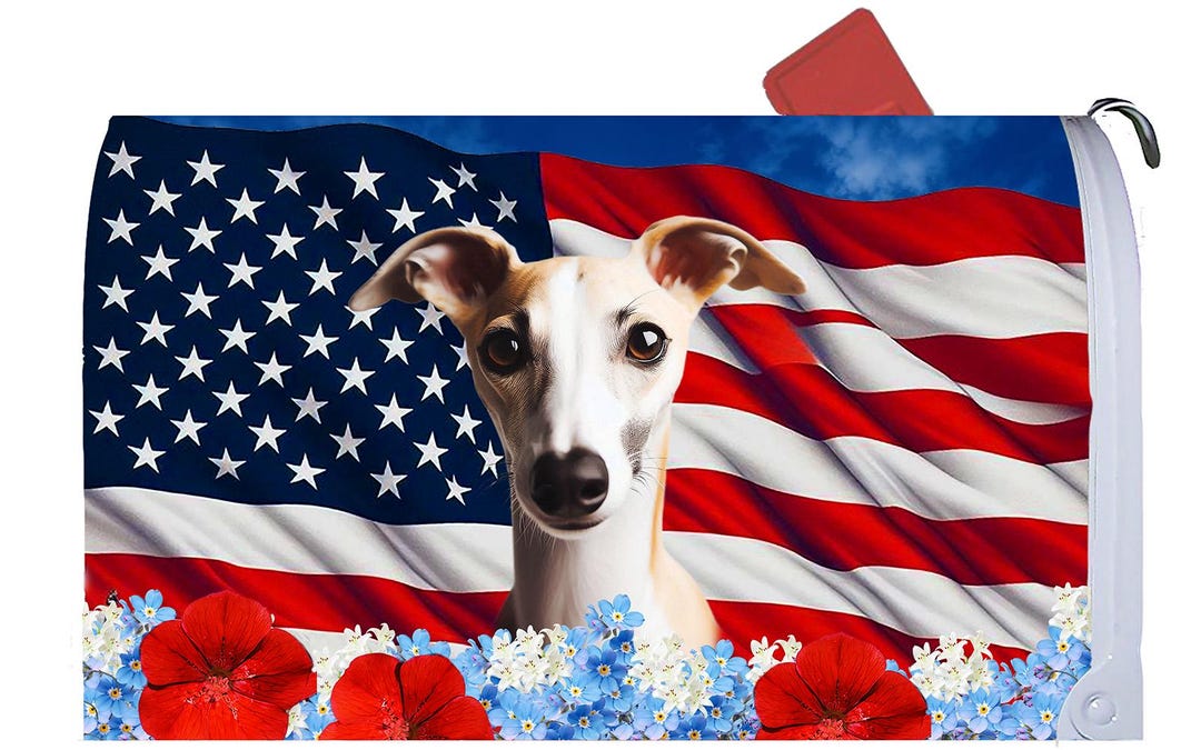Whippet Fawn/white- Best of Breed Patriotic Dog Breed Mail Box Cover - Etsy