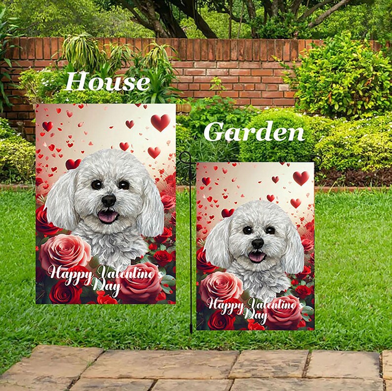 Bichon Frise Show Cut - Best of Breed Valentine's Day Outdoor House (28 ...
