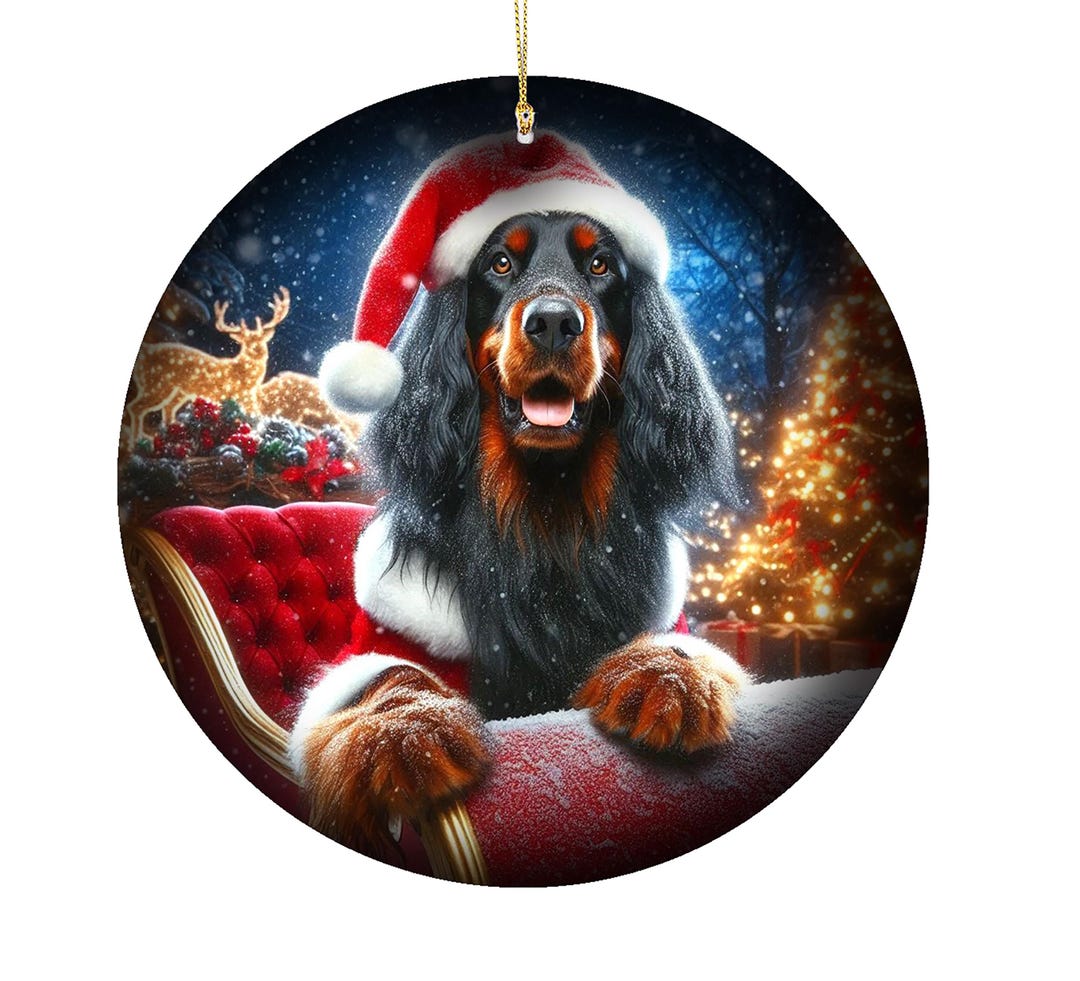 Gordon Setter - Best of Breed DCR Christmas Tree Porcelain Ornament ...