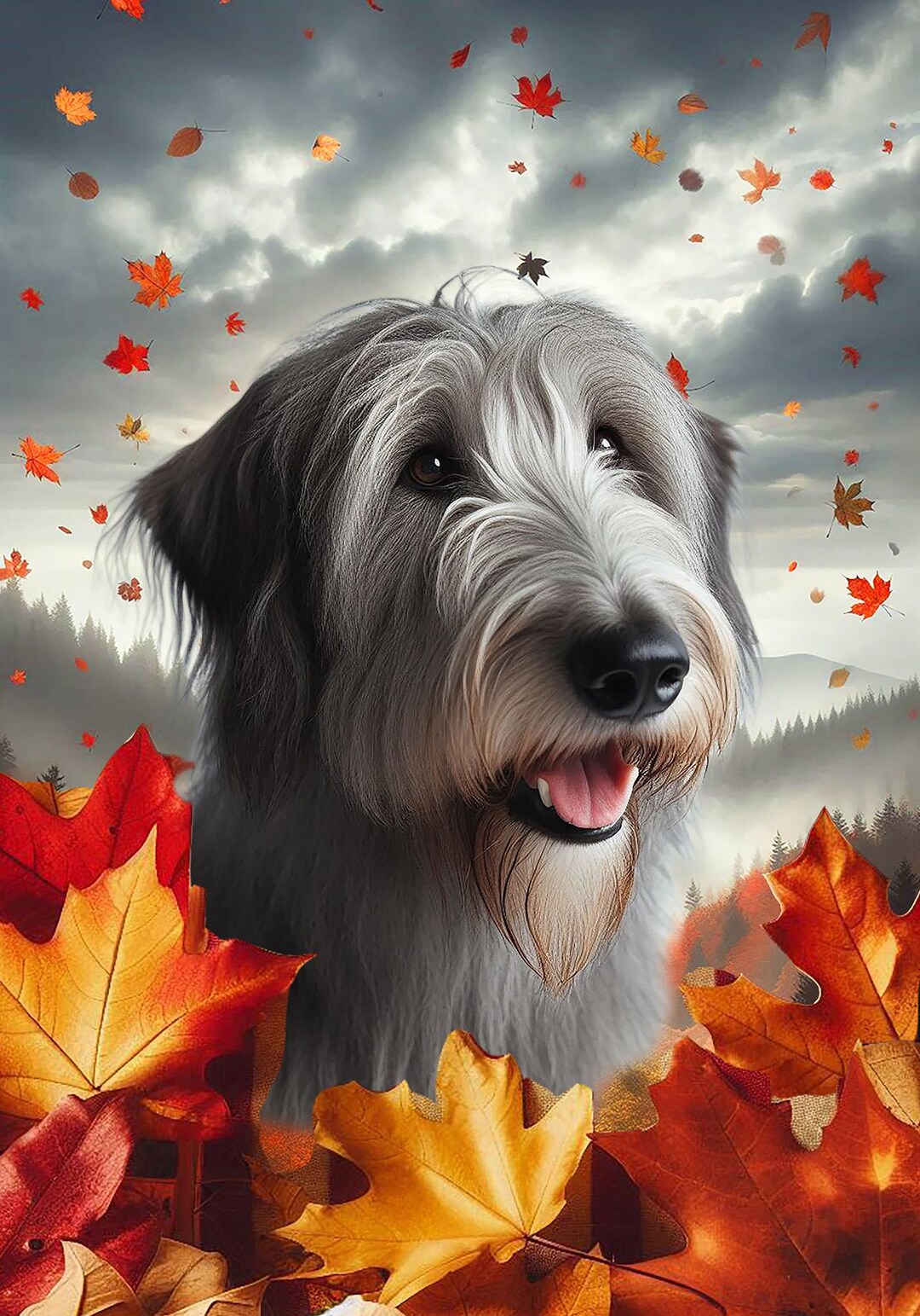 Irish Wolfhound Grey - Best of Breed Falling Leaves Outdoor House (28 ...