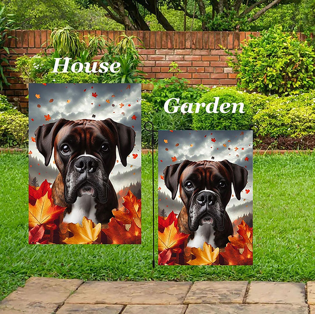 Boxer Brindle Uncropped - Best of Breed Falling Leaves Outdoor House ...