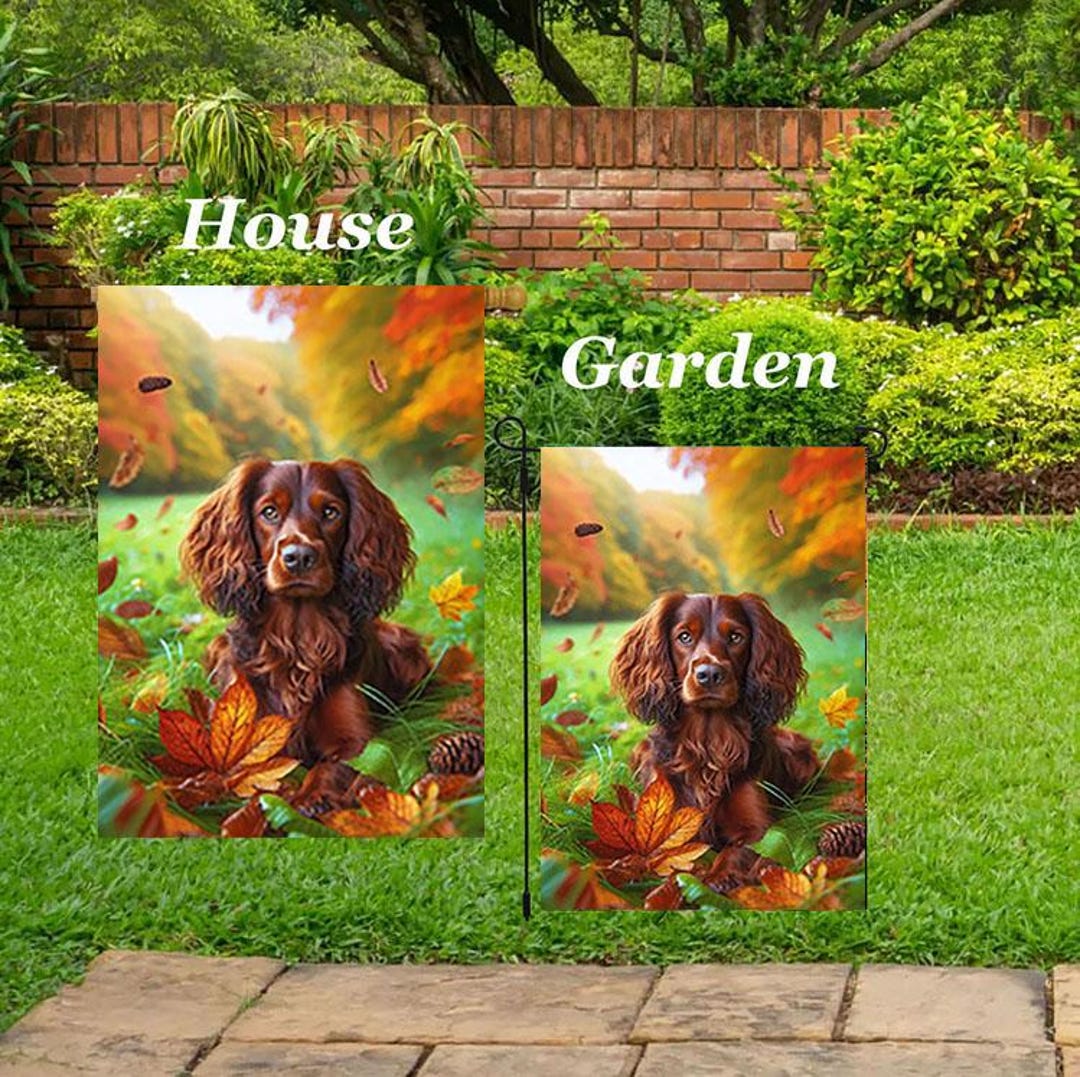 Boykin Spaniel - Best of Breed DCR Fall Leaves Outdoor House (28" X 40 ...