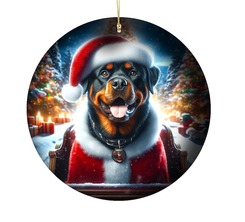Rottweiler - Best of Breed DCR Christmas Tree Porcelain Ornament Double ...