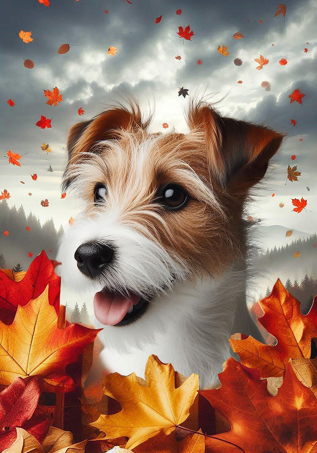 Jack Russell Wirehaired - Best of Breed Falling Leaves Outdoor House ...