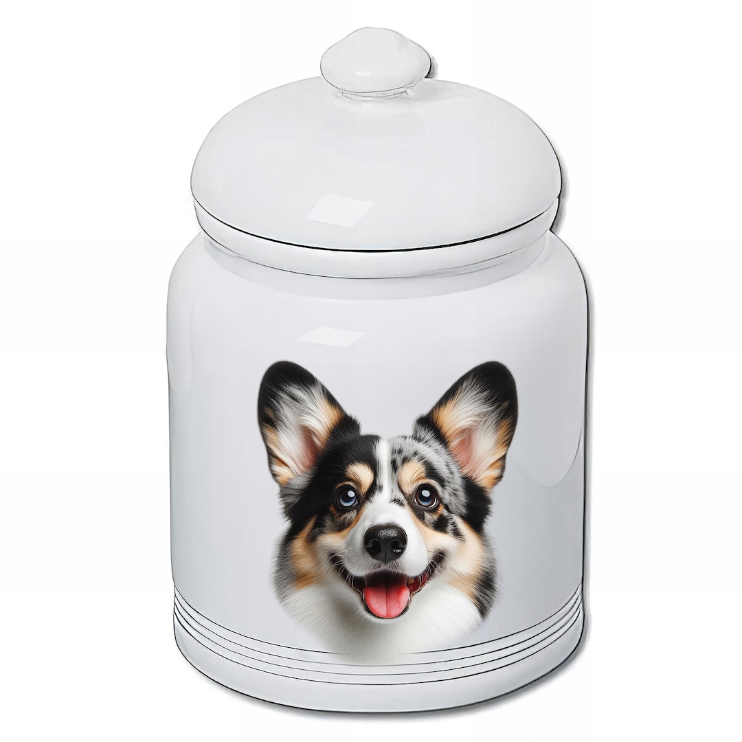 Corgi Cardigan Blue Merle - Best of Breeddog and Cat Ceramic Treat Jar ...