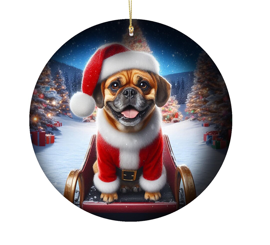 Puggle Fawn - Best of Breed DCR Christmas Tree Porcelain Ornament ...