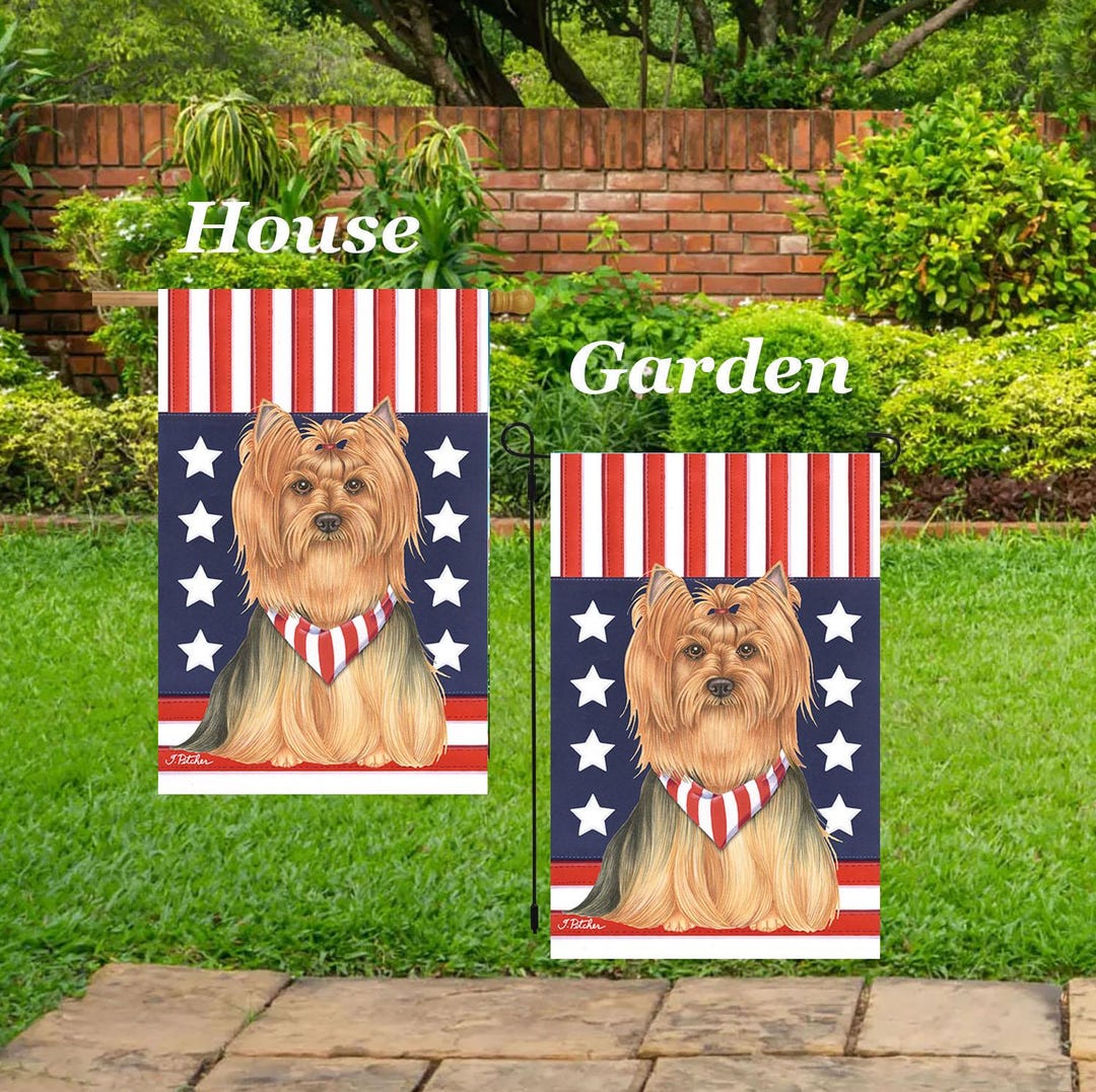 Yorkie Show Cut - Best of Breed T. Pitcher Autumn Scene Outdoor House ...