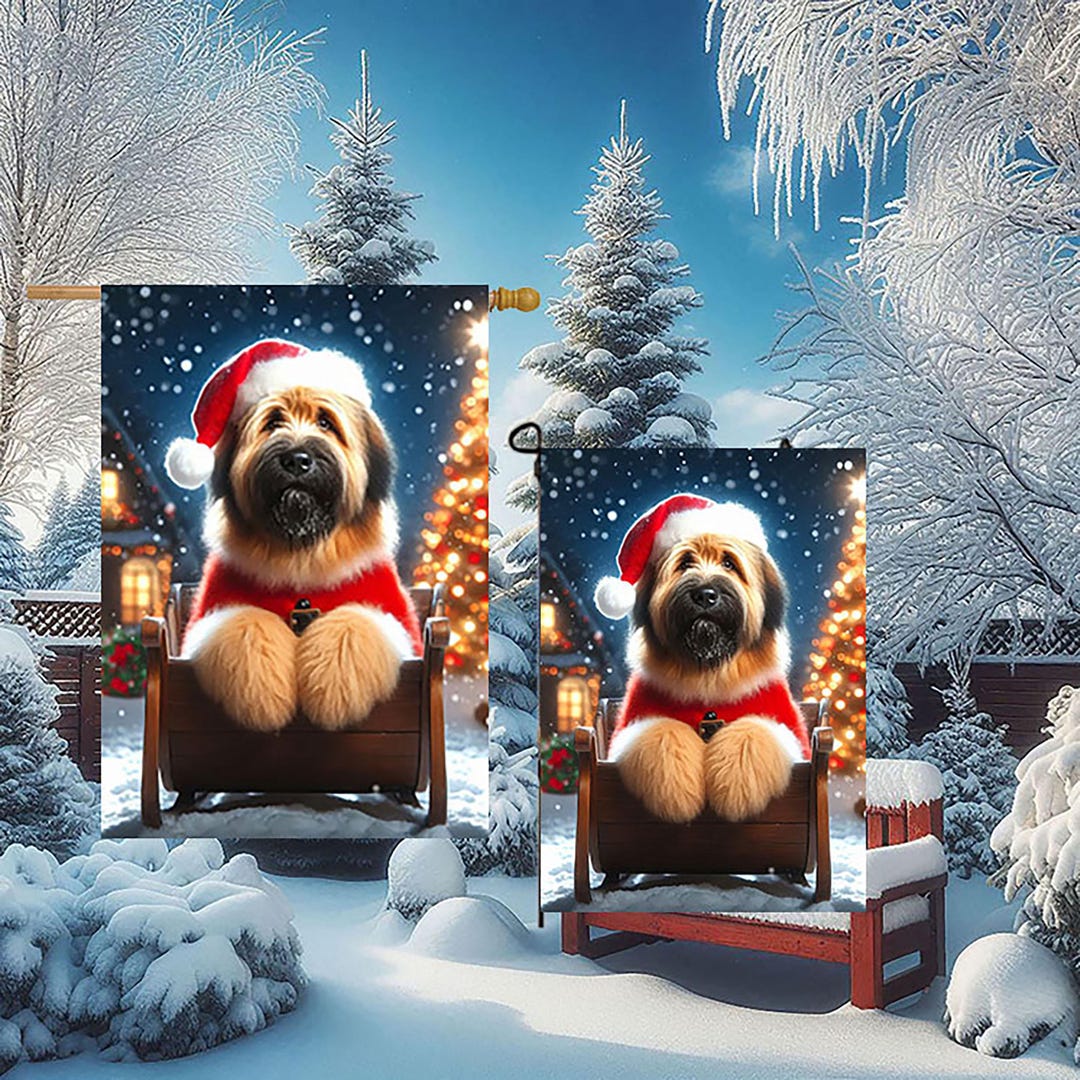 Briard Fawn - Best of Breed DCR Christmas Outdoor House (28" X 40") and ...
