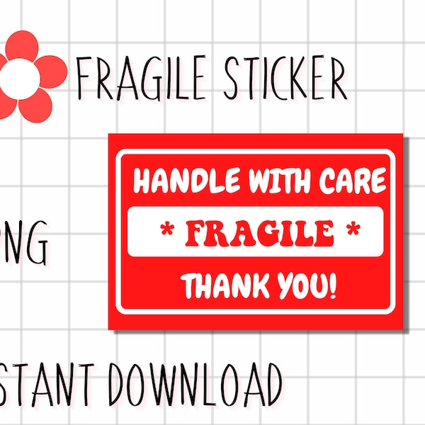Fragile Sticker Png - Etsy