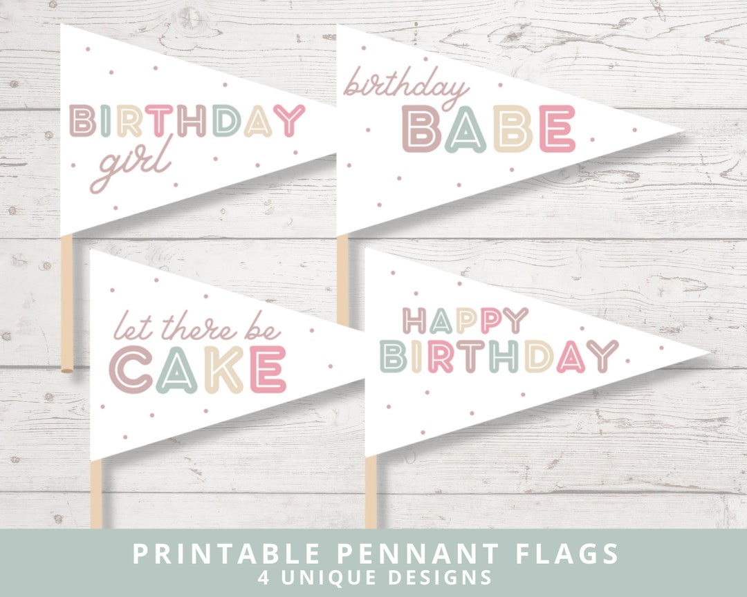 Birthday Girl Pennant Flags | Party Decor | Photo Booth Prop | Social ...
