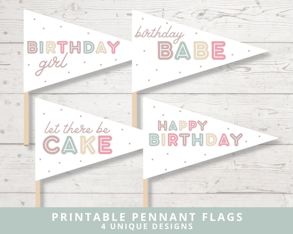 Birthday Girl Pennant Flags Party Decor Photo Booth Prop - Etsy
