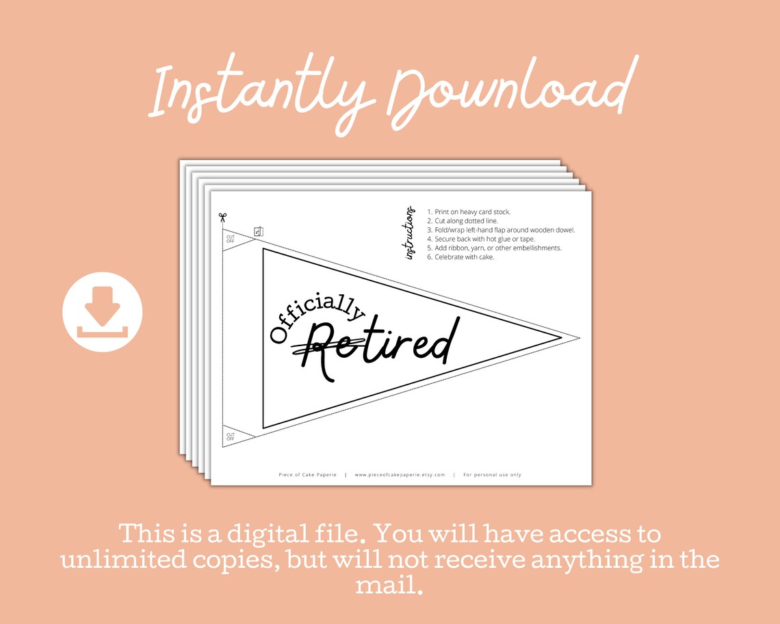 Funny Retirement Announcement | "officially Retired" Sign | Printable ...