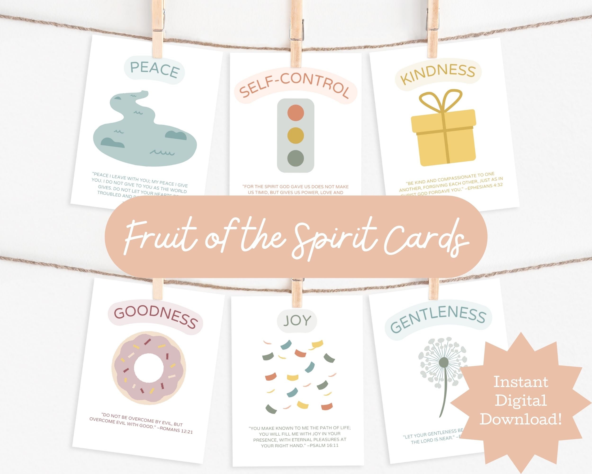 Fruit of the Spirit Scripture Memory Cards - Etsy