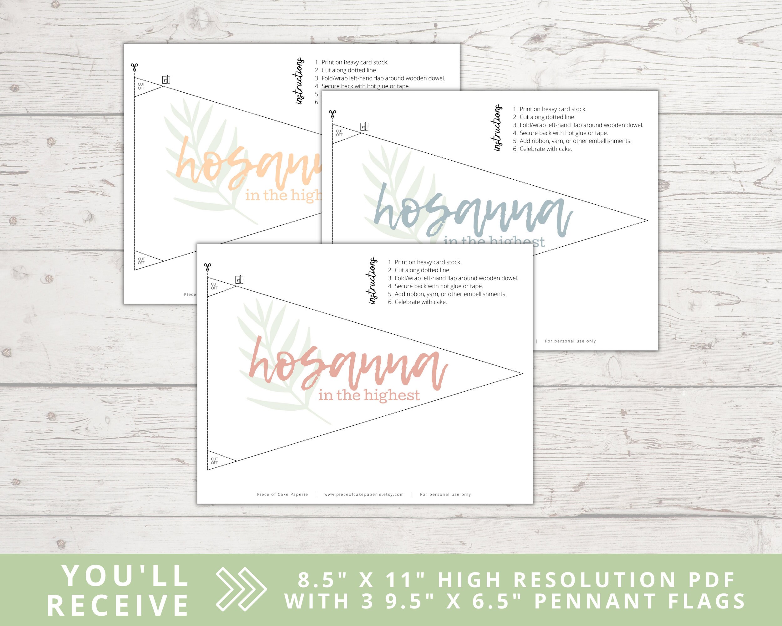 Printable "hosanna in the Highest" Palm Sunday Pennant Flags | Kids ...