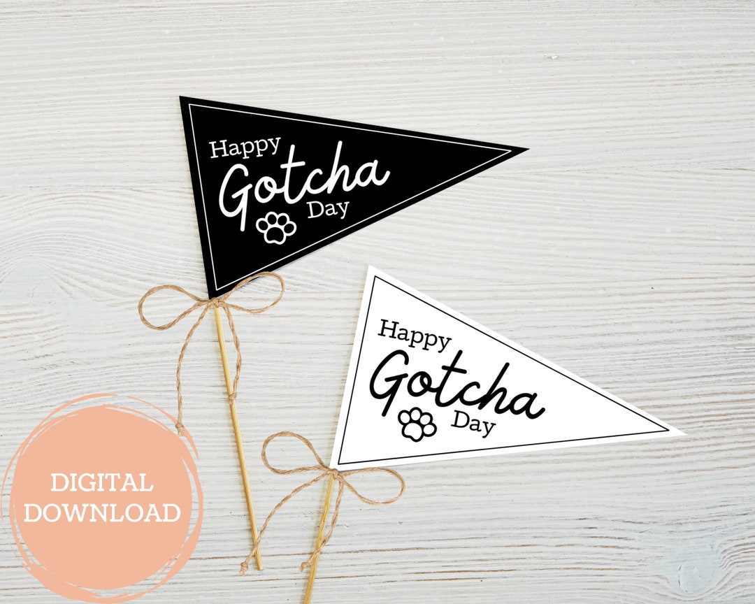 Pet Adoption Announcement | "happy Gotcha Day" Sign | Printable Pennant ...