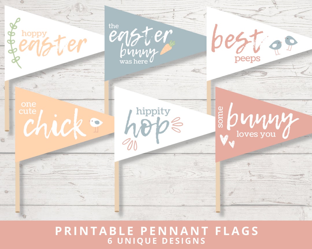 Printable Easter Pennant Flags | Party Decor | Photo Booth Prop ...