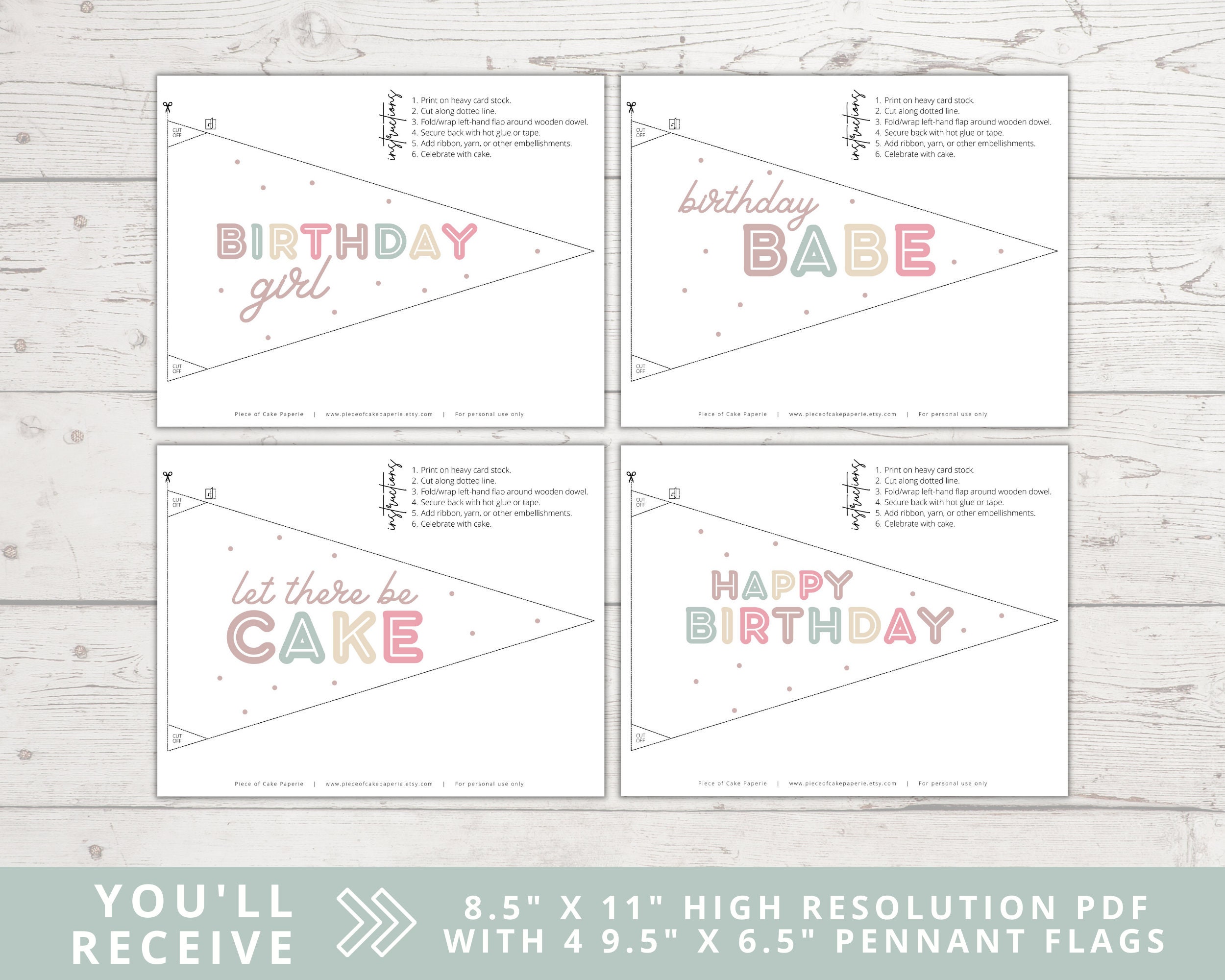 Birthday Girl Pennant Flags | Party Decor | Photo Booth Prop | Social ...
