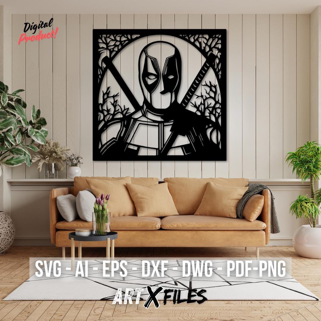 Deadpool Digital Art Files – Plasma Cutting, Posters (svg, Dxf, Dwg ...