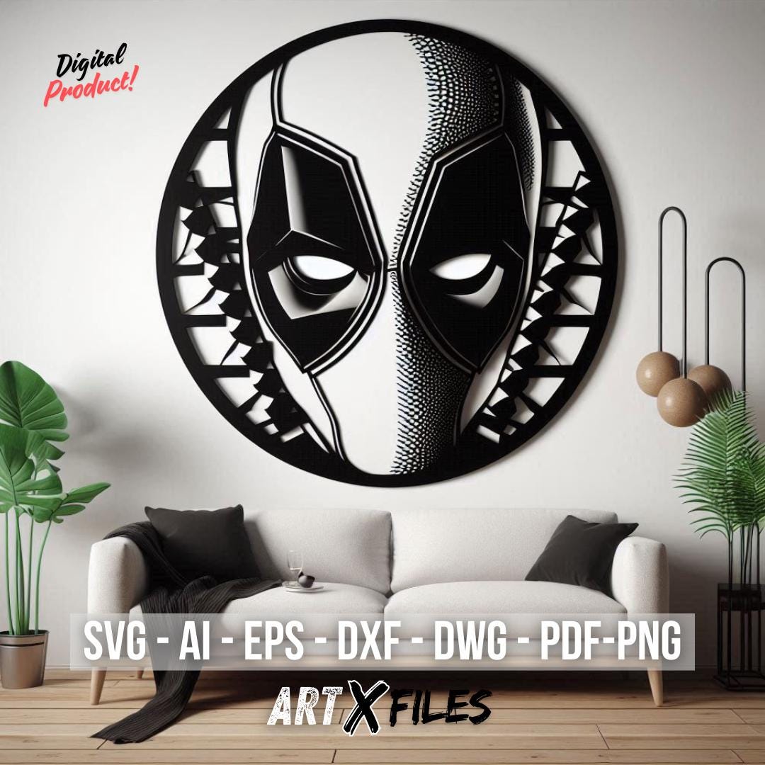 Deadpool 6 Digital Art Files - Svg, Dxf, Dwg, Eps, AI, Pdf for Posters ...