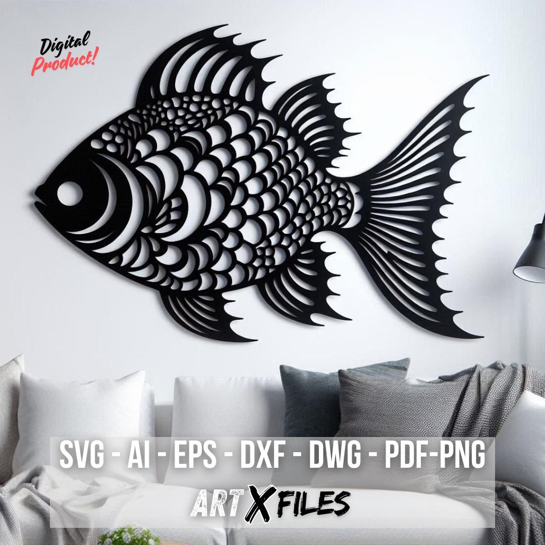 Fish Wall Art Svg, Dxf, Dwg, Eps, Ai, Pdf, and Png Files. Plasma Cut ...