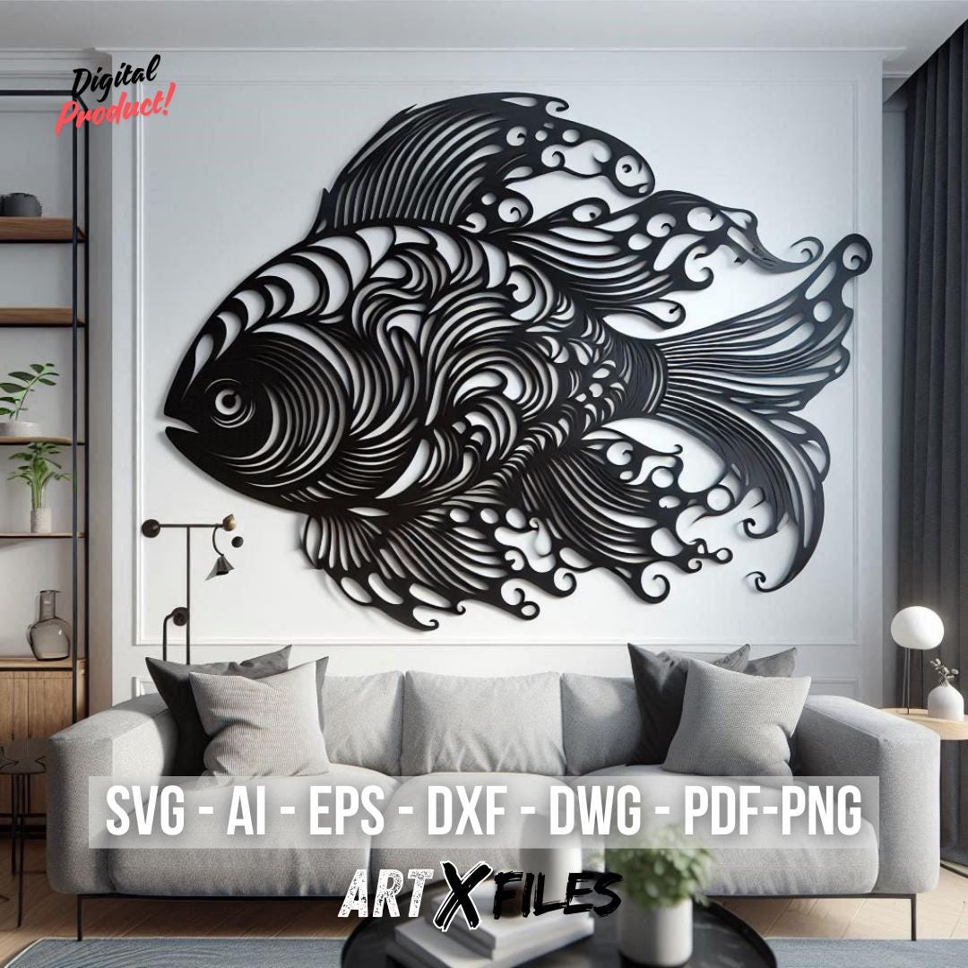 Fish Wall Art Svg, Dxf, Dwg, Eps, Ai, Pdf, and Png Files. Plasma Cut ...