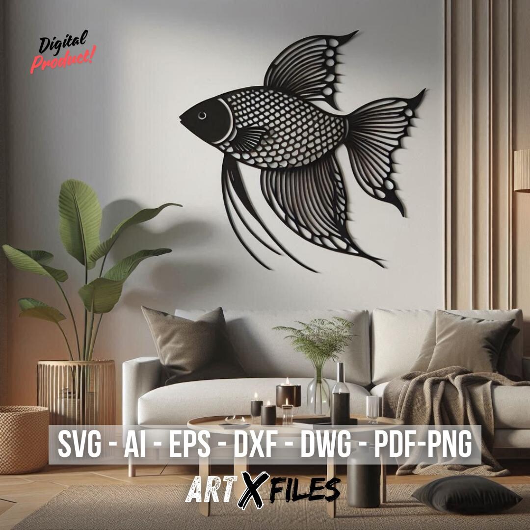 Fish Wall Art Fish Svg, Dxf, Fish Dwg, Eps, Ai, Pdf, and Fish Png Files ...