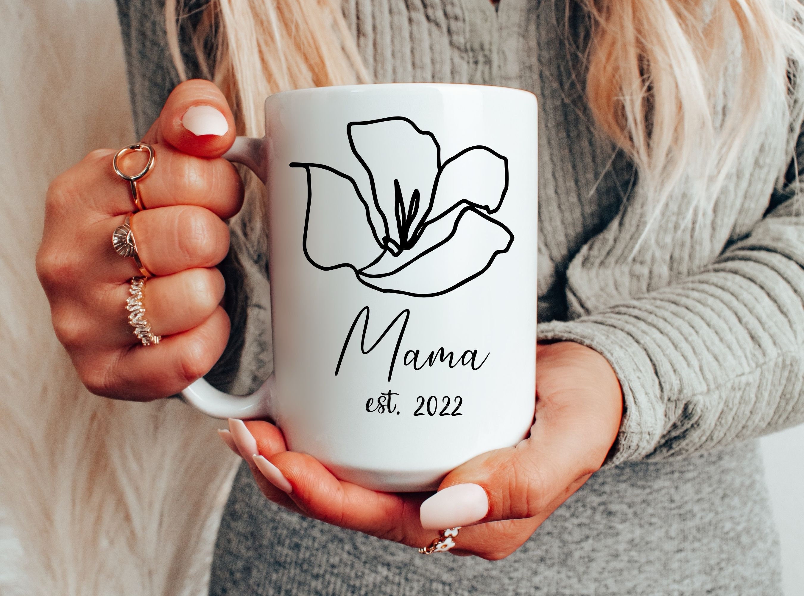 Mama Aesthetic Mug Floral Mug Aesthetic Mug Custom Mom Mug - Etsy