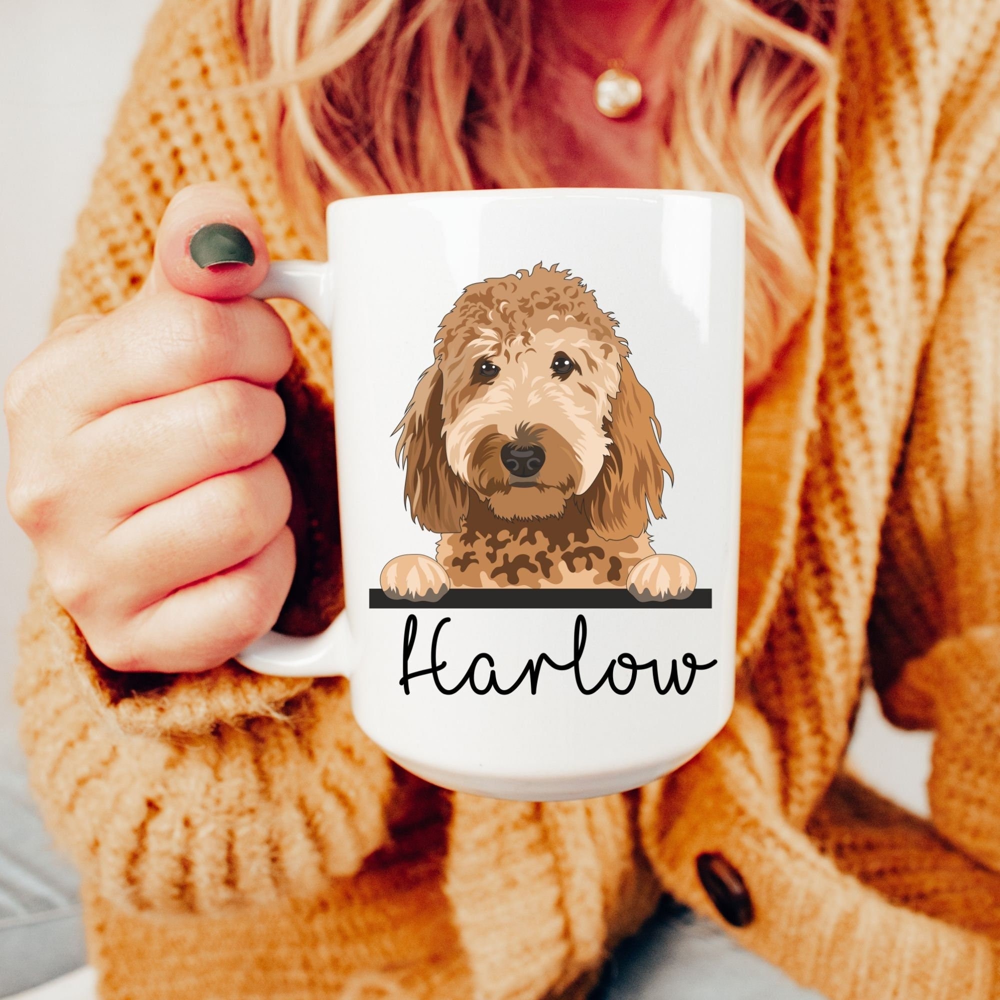 Doodle Dog, Custom Dog Name Mug, Doodle Mama Gift, Golden Doodle Mug ...