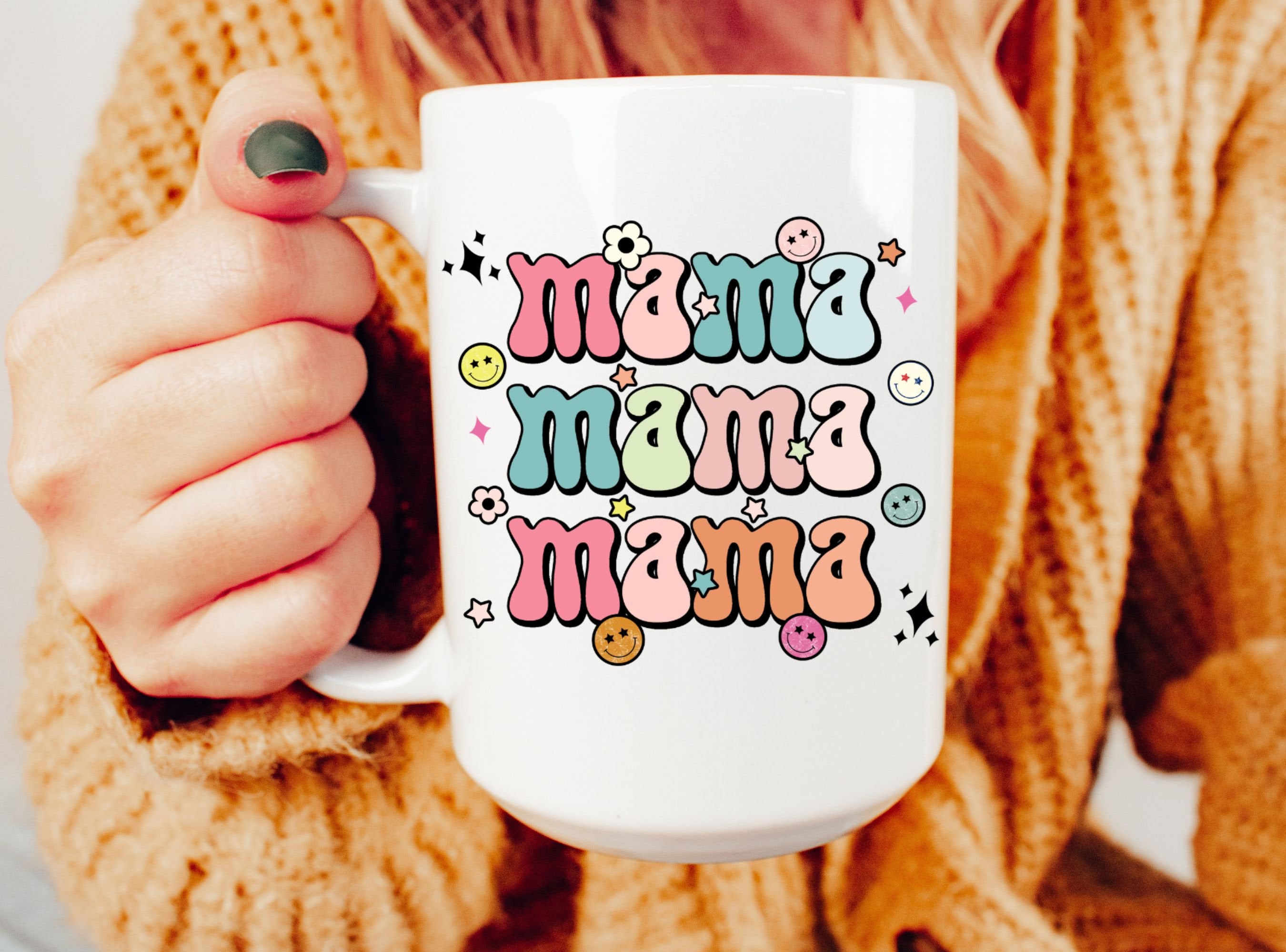 Mama Mug Retro Mug Boho Mom Coffee Mug Mama Mug Gift for Mom Custom ...