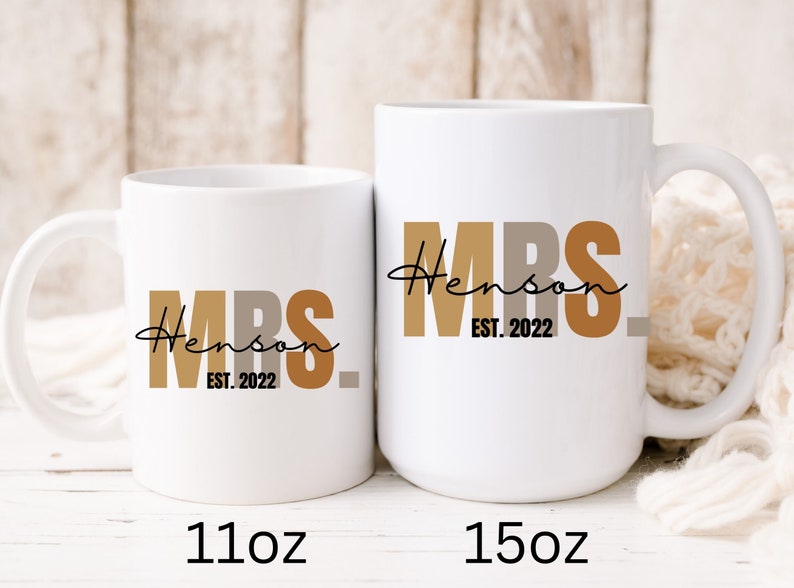 Mr. and Mrs. Mug Set, Custom Couple Mug Set, Bride to Be Gift, Gift for ...