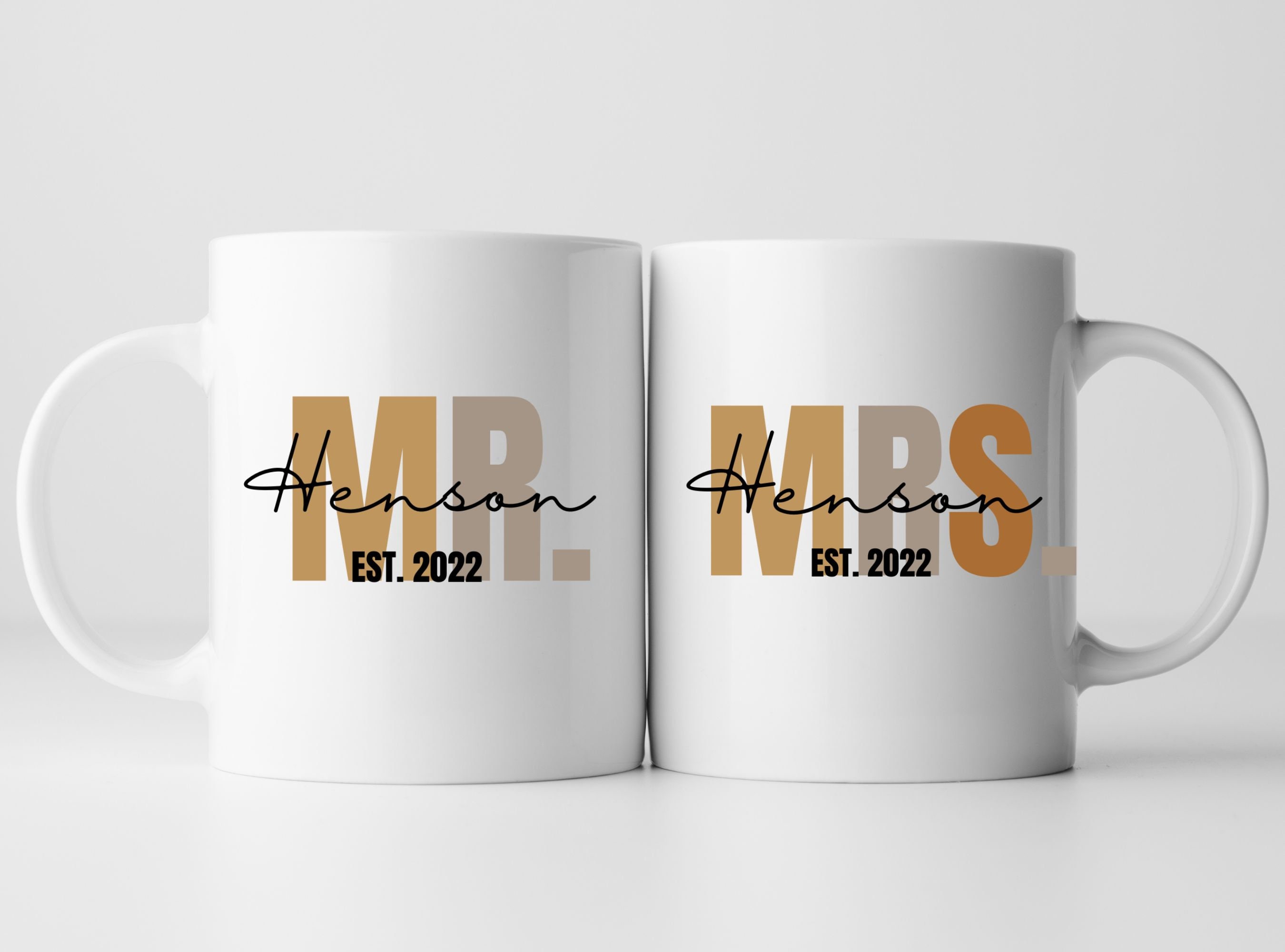 Mr. and Mrs. Mug Set, Custom Couple Mug Set, Bride to Be Gift, Gift for ...