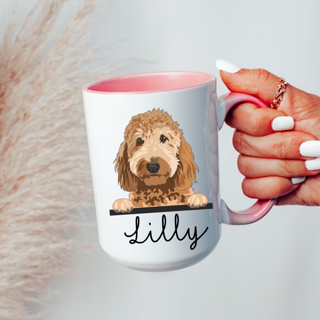 Doodle Dog Labradoodle Custom Dog Name Mug Doodle Mama Gift Golden ...