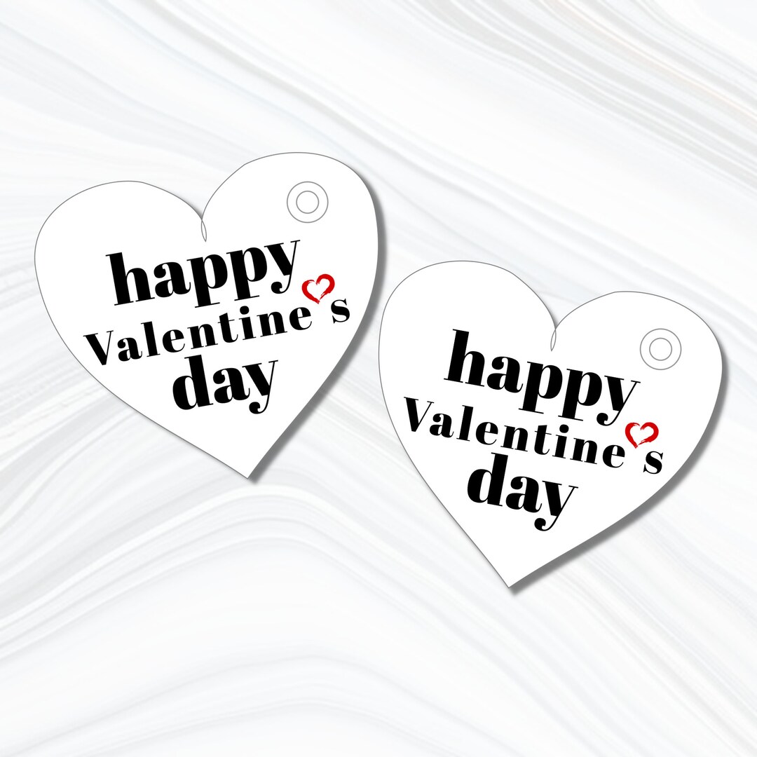 Heart Shaped Printable Valentine's Day Gift Tags, DIY Valentine's Heart ...
