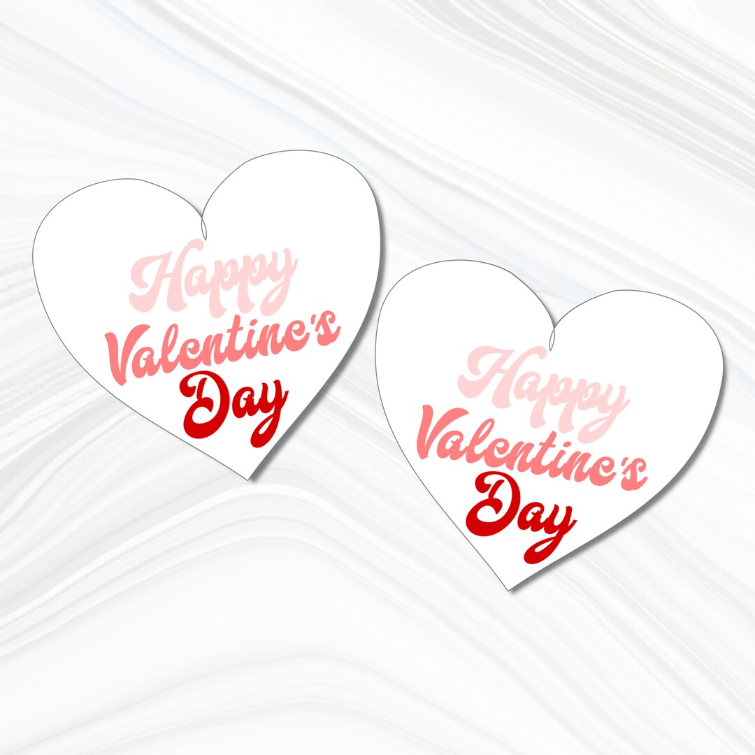 Heart Shaped Printable Valentine's Day Gift Tags, DIY Valentine's Heart ...