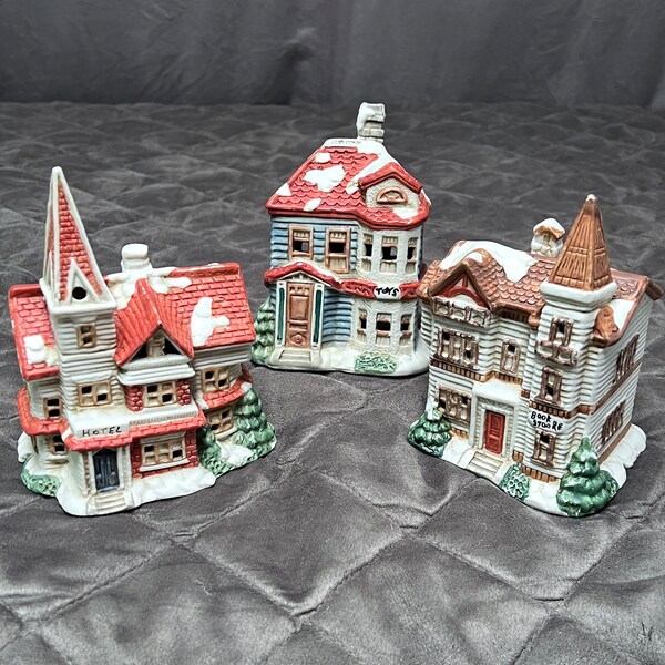 Christmas Village Houses Ceramic - Etsy