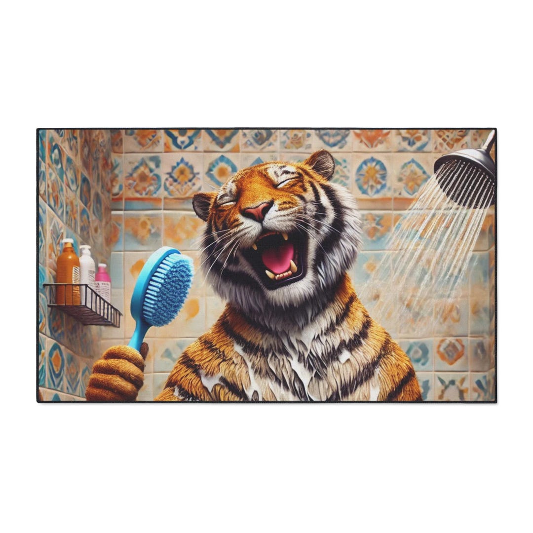 Tiger Bath Rug for Wildlife Lover Bathroom Floor Mat Tiger-themed Bath ...